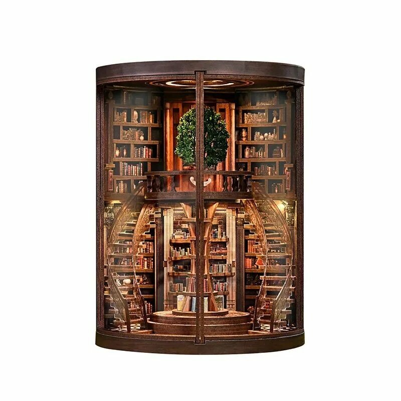 Книжный Уголок DIY Кольца Мудрости Деревянный 3D Book Nook