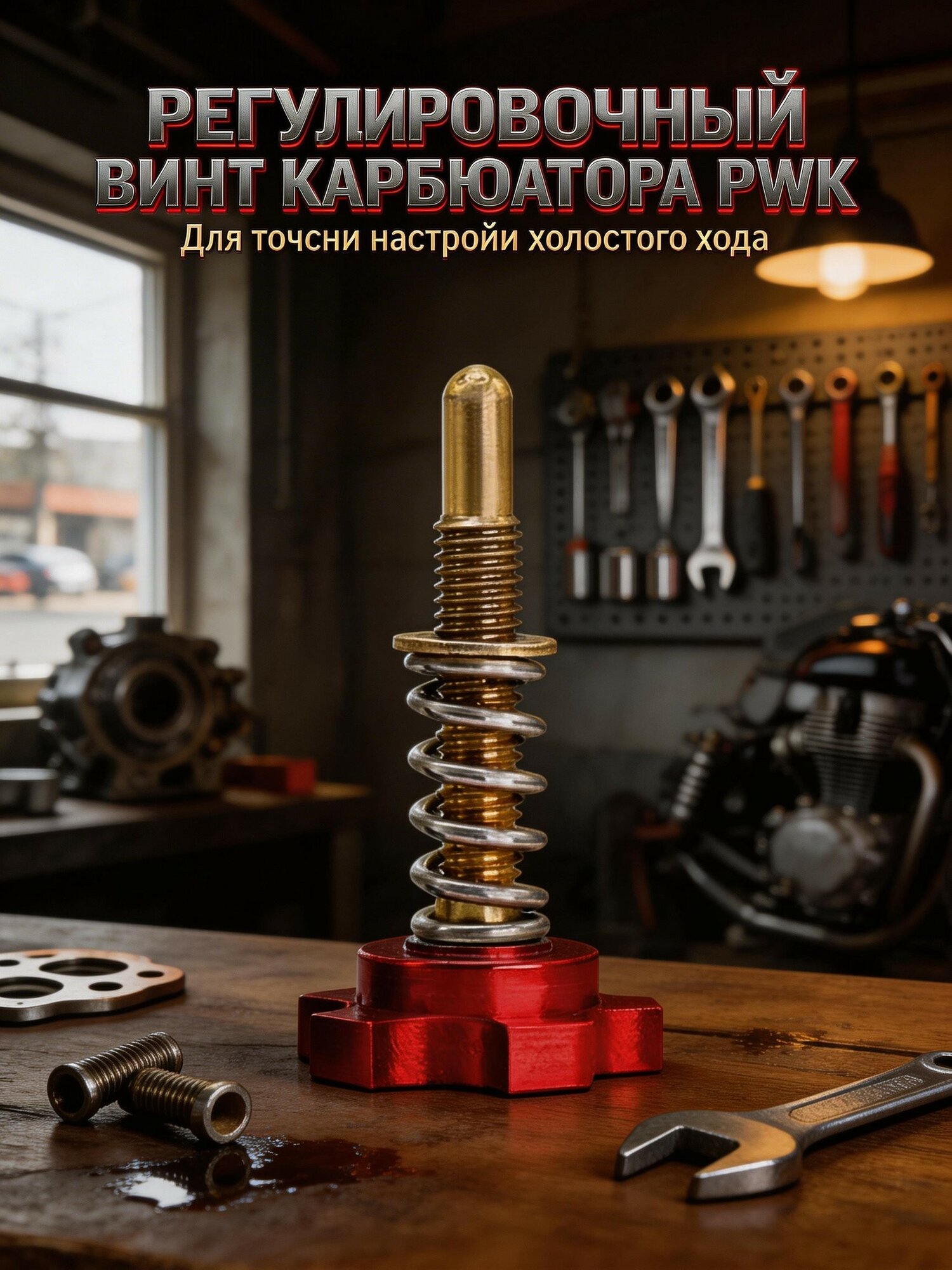 Винт регулировки холостого хода для карбюратора PWK, металлический элемент длиной около 4,1 см для точной настройки оборотов и тюнинга