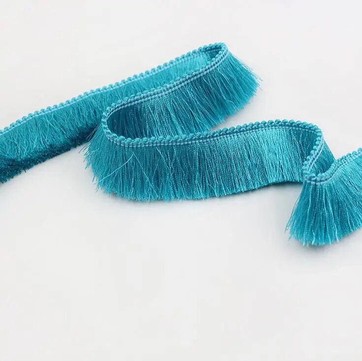 Бахрома полиэстеровая, цвет lake blue, 3 ярда, 2.8 см