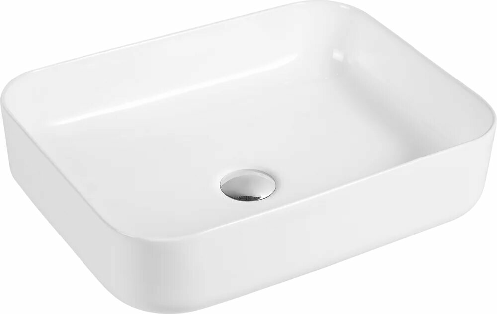 Накладная раковина Aquanet Soul 1 50 без отверстия под смеситель, фарфоровая, прямоугольная, раковина для ванной, белая
