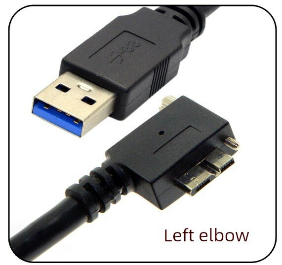 USB 3.0 Micro-B до Micro-B кабель с поворотом влево, длина 3м для портативных жестких дисков и мобильных устройств