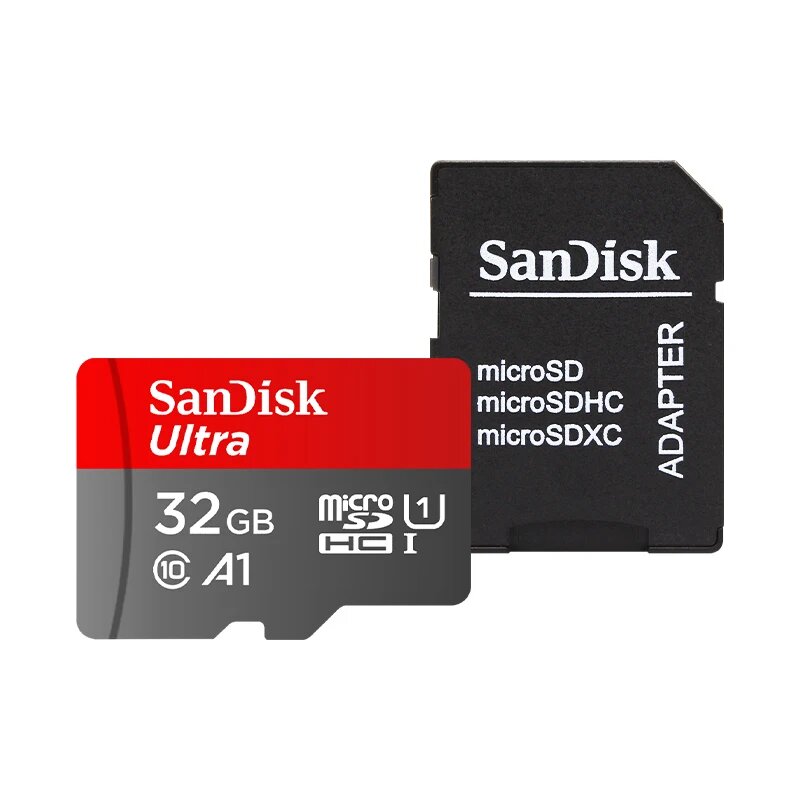 SanDisk карта памяти Micro SD, класс 10, 32 ГБ, 64 ГБ, 128 ГБ, 256 ГБ, 512 ГБ, до 150 Мб/с Свободный адаптер