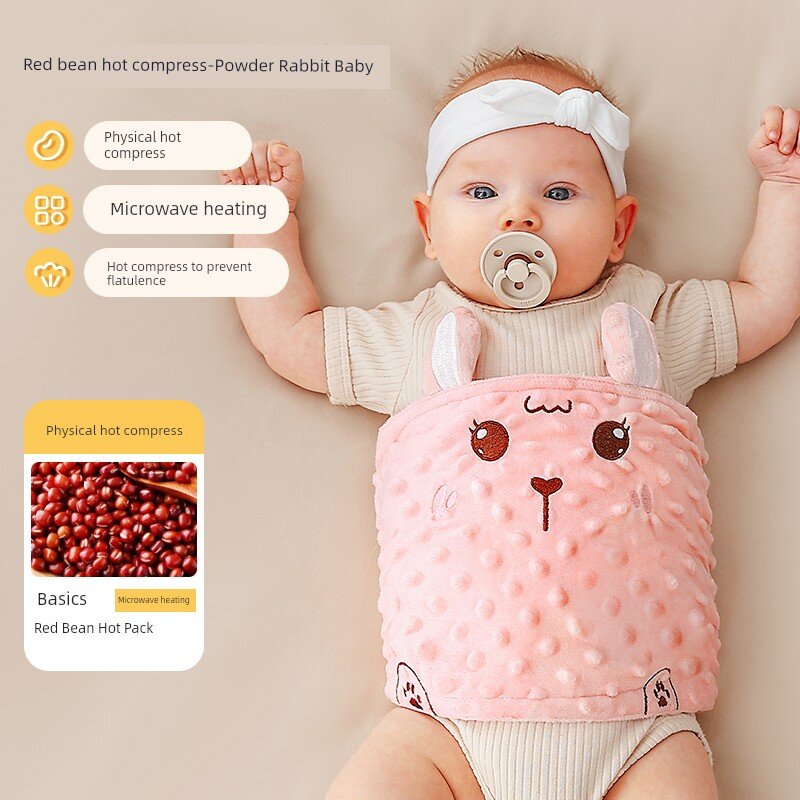 Тепловой компресс с красной фасолью Pink Bunny Baby для снятия газов и колик у младенцев