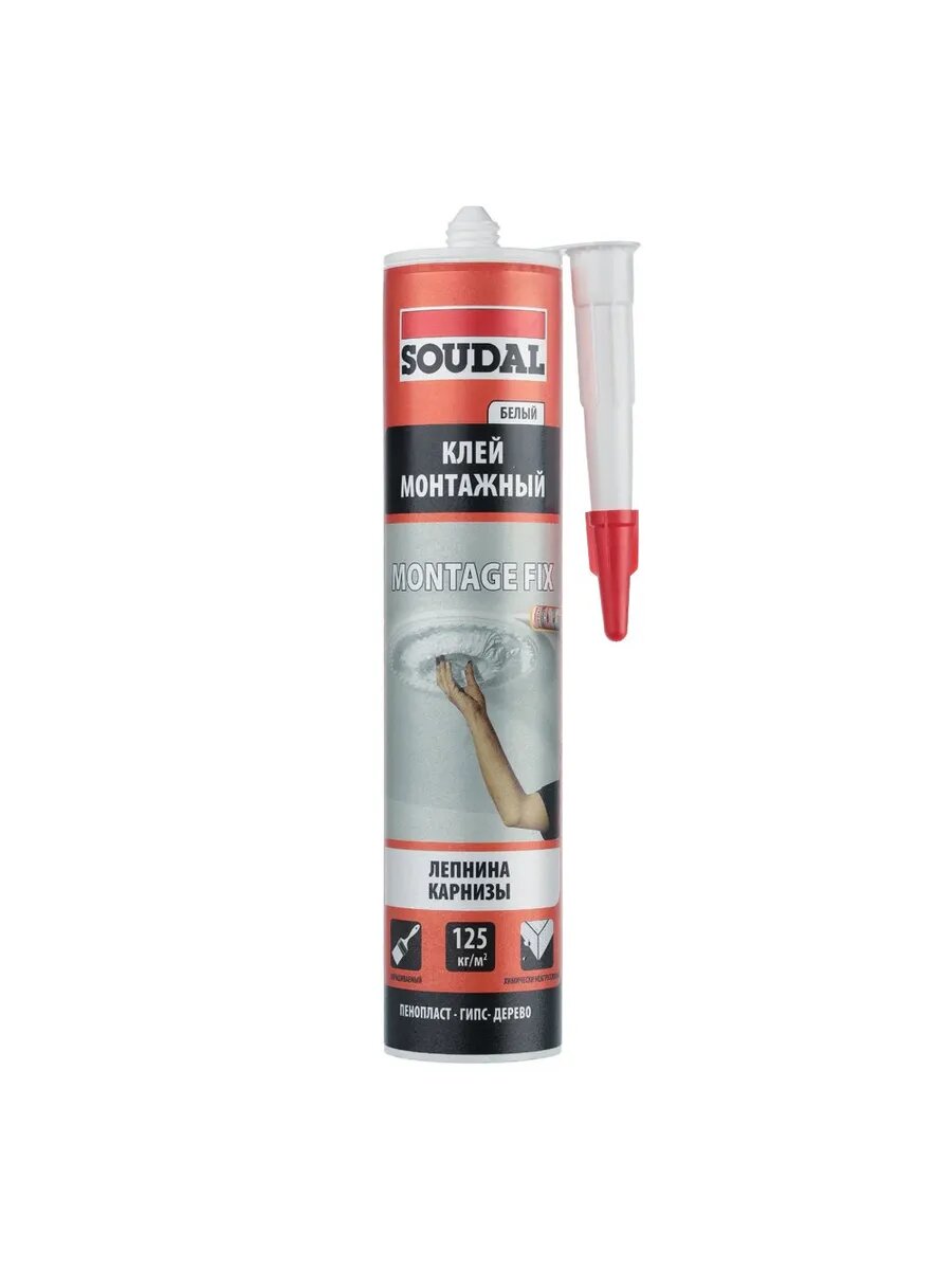Клей монтажный акриловый SOUDAL Montage Fix 280 мл белый