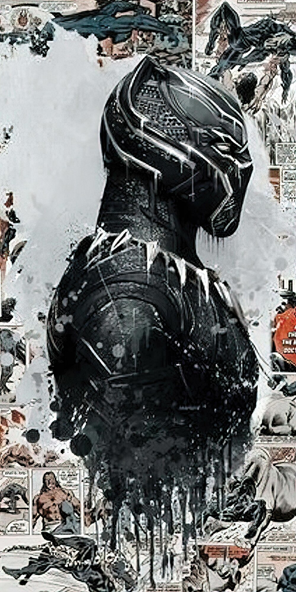 Картина на досках черная пантера 6 Black panter, black panther