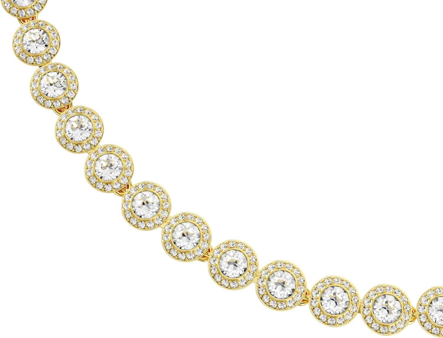 Колье SWAROVSKI, кристаллы Swarovski, длина 41 см, желтый, белый — фото 1