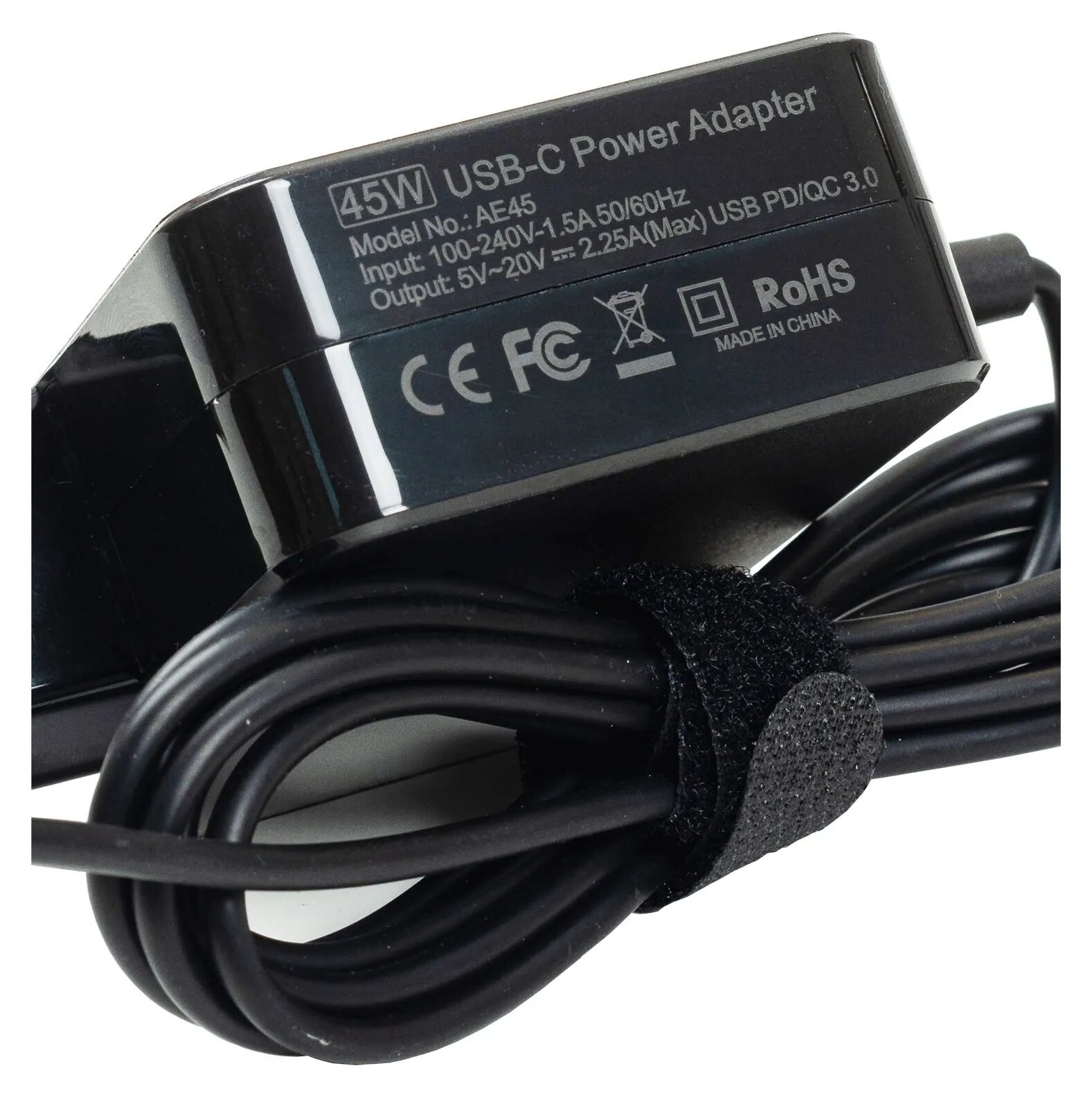 Блок питания для ноутбука 20V, 2.25А max, 45W max (USB Type-C) для Asus, Dell, Lenovo ThinkPad Yoga MacBook ZenBook