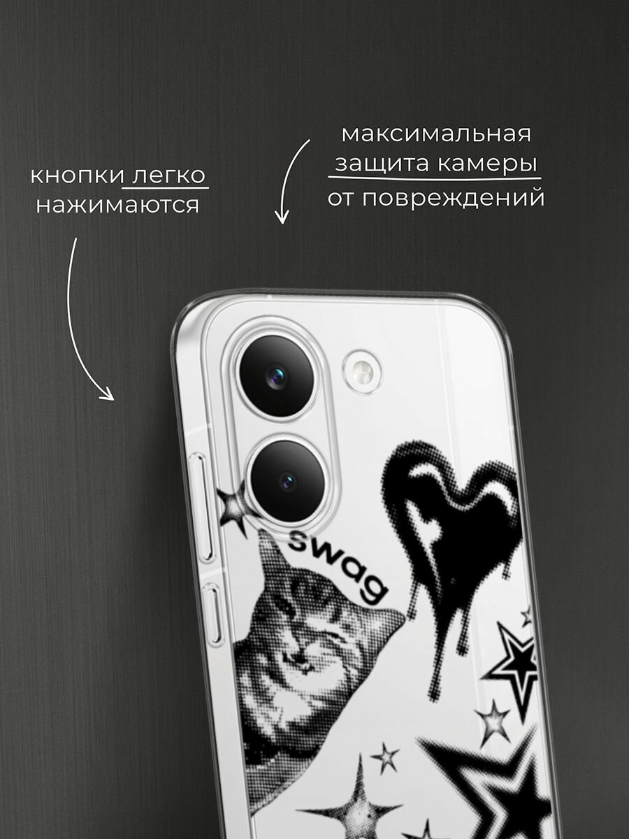Чехол на Poco X8 Pro / Поко X8 Про с принтом Swag, прозрачный — фото 1