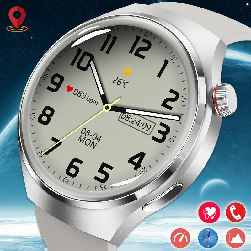 Apollo-003s-B Смарт-часы для мужчин с измерением уровня глюкозы в крови, Bluetooth Talk, GPS, спортивный трек, водонепроницаемые