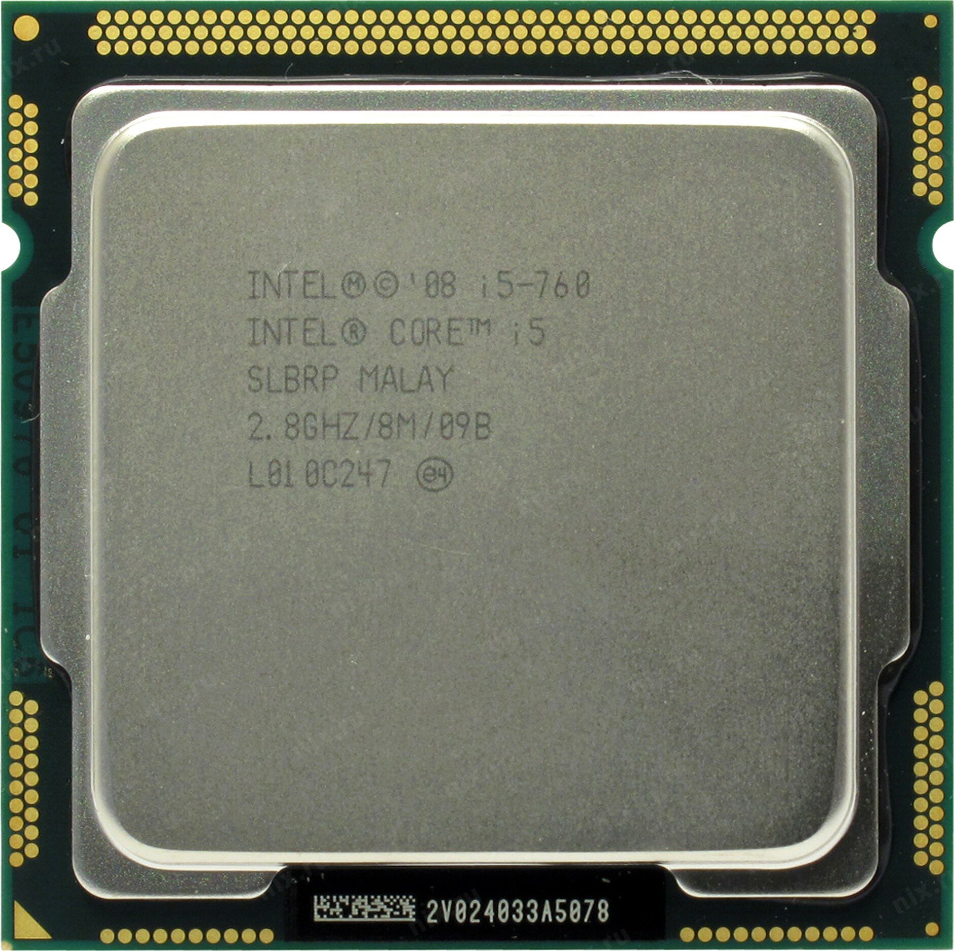 Процессор Intel Core i5-760 LGA1156 4 ядер базовая частота 2,8 ГГц