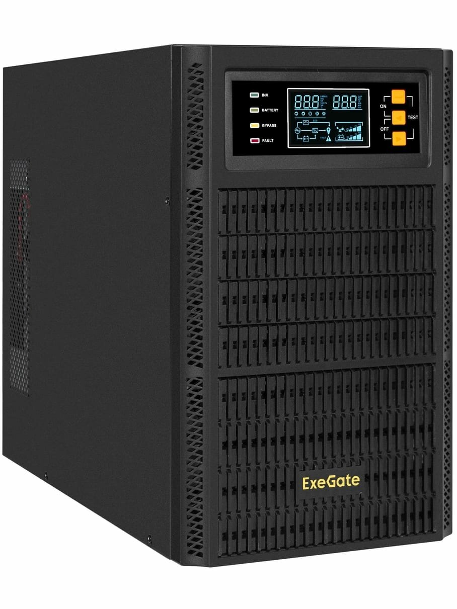 ИБП On-line ExeGate PowerExpert TL-3000.72V. LCD. AVR.3SH. USB. RS232. SNMP <3000VA/3000W, On-Line, PF=1, LCD, 3*Schuko, RS232, USB, SNMP-slot, встроенн