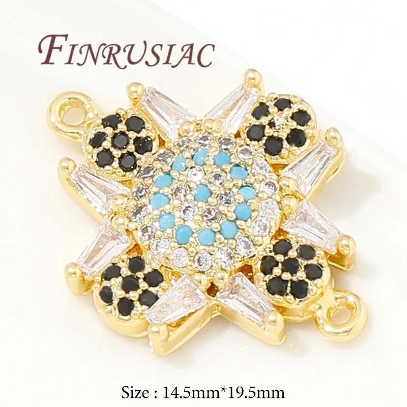 Позолоченные подвески FINRUSIAC, цирконий, 18K Real Gold Plated
