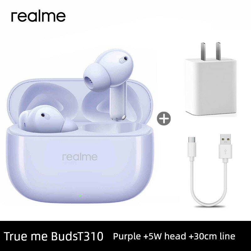 Realme Buds T310 Беспроводные наушники Bluetooth с гибридным шумоподавлением 46dB, длительным сроком службы батареи,