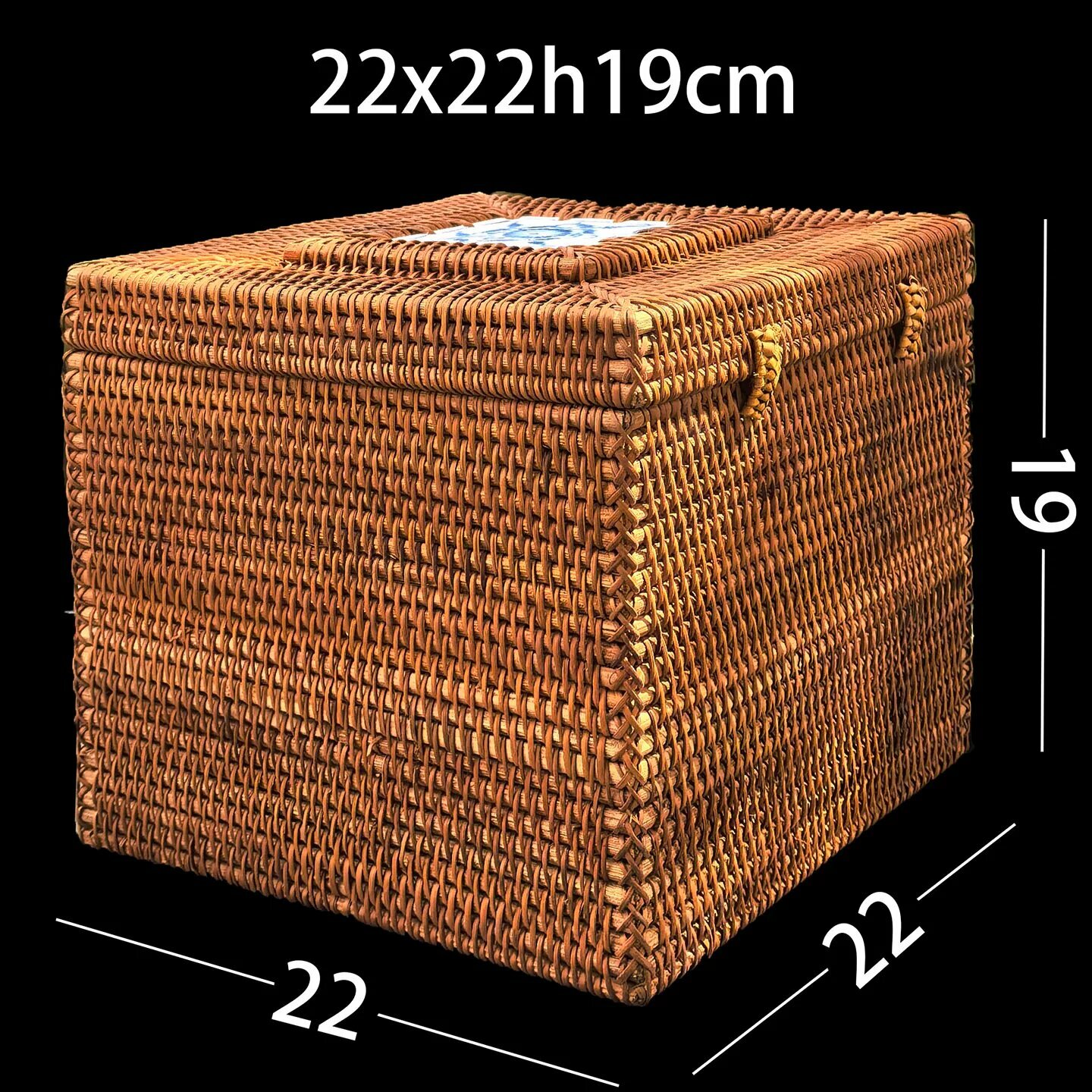 Квадратная керамическая банка с крышкой для чая Пуэр, 22x22x19 см, элегантная подарочная упаковка