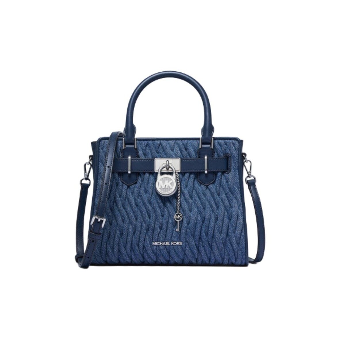 Сумка MICHAEL KORS HAMILTON, фактура рельефная, темно-синий — фото 1