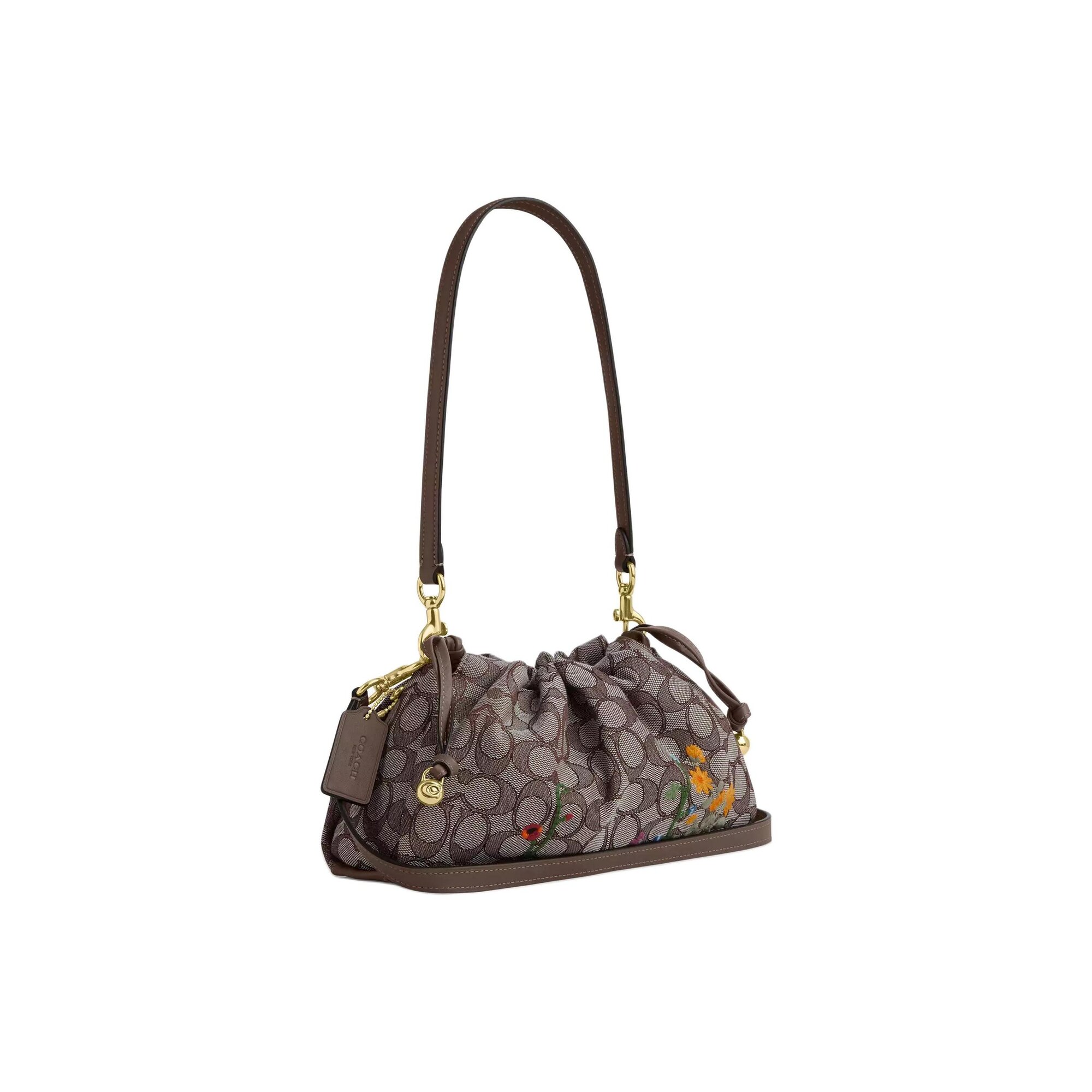 Сумка Coach, фактура тиснение, коричневый — фото 1