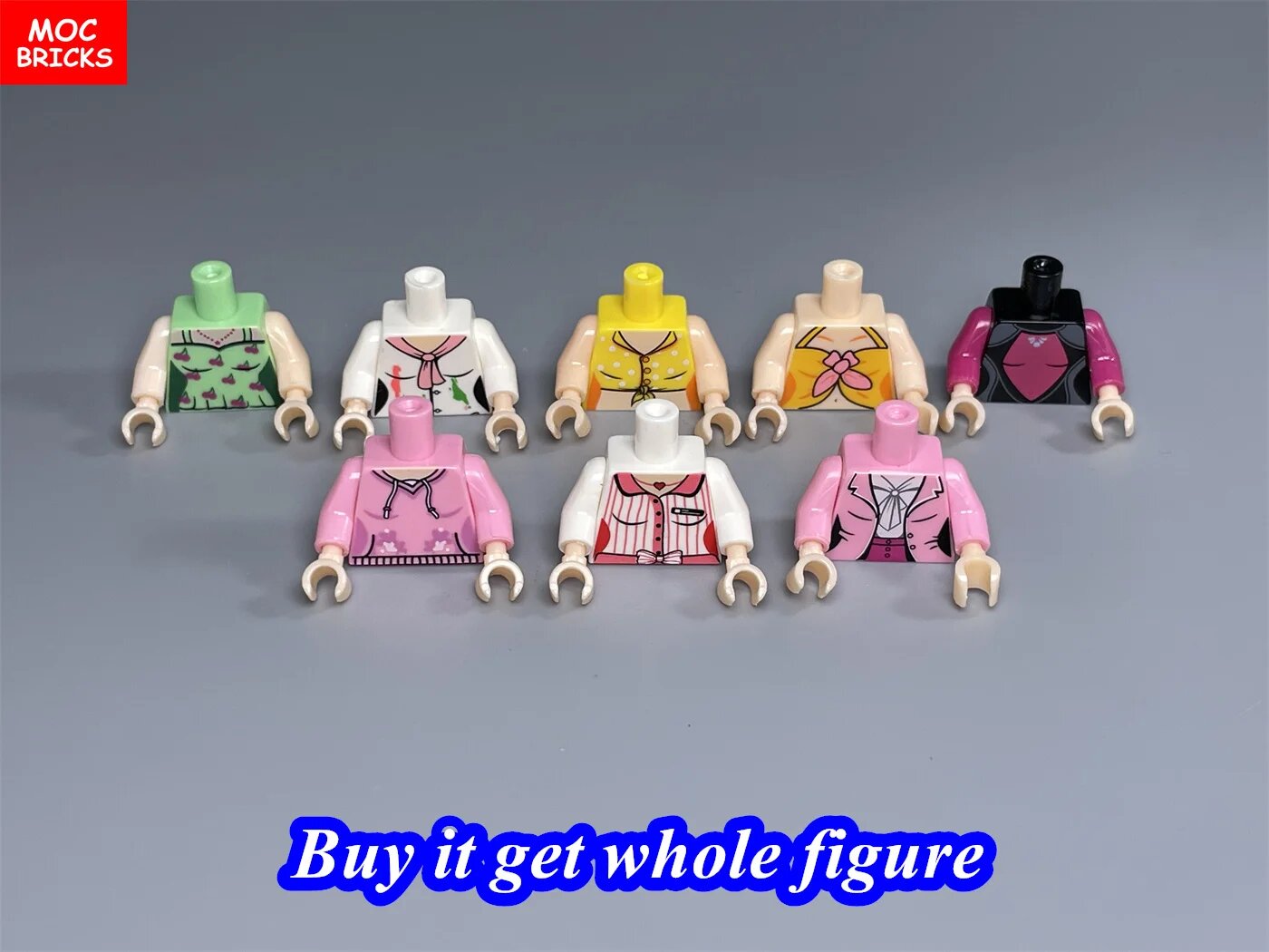 MOC BRICKS Фигурки торса, Белый, NO.18