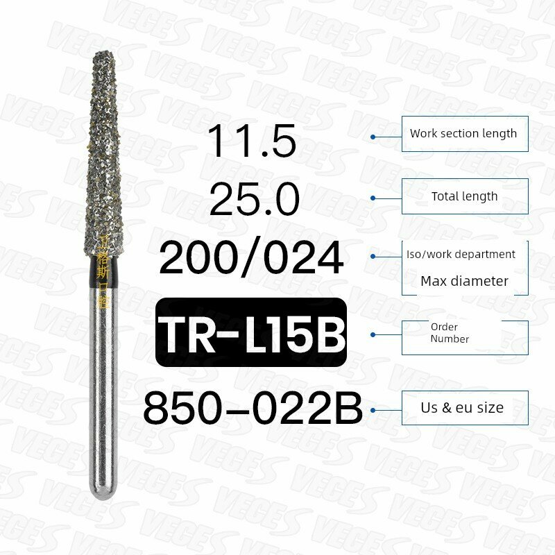 Стоматологическое сверло TR-L15B длинная насадка 25 мм алмазное сверло для высокоскоростного бора 5 шт