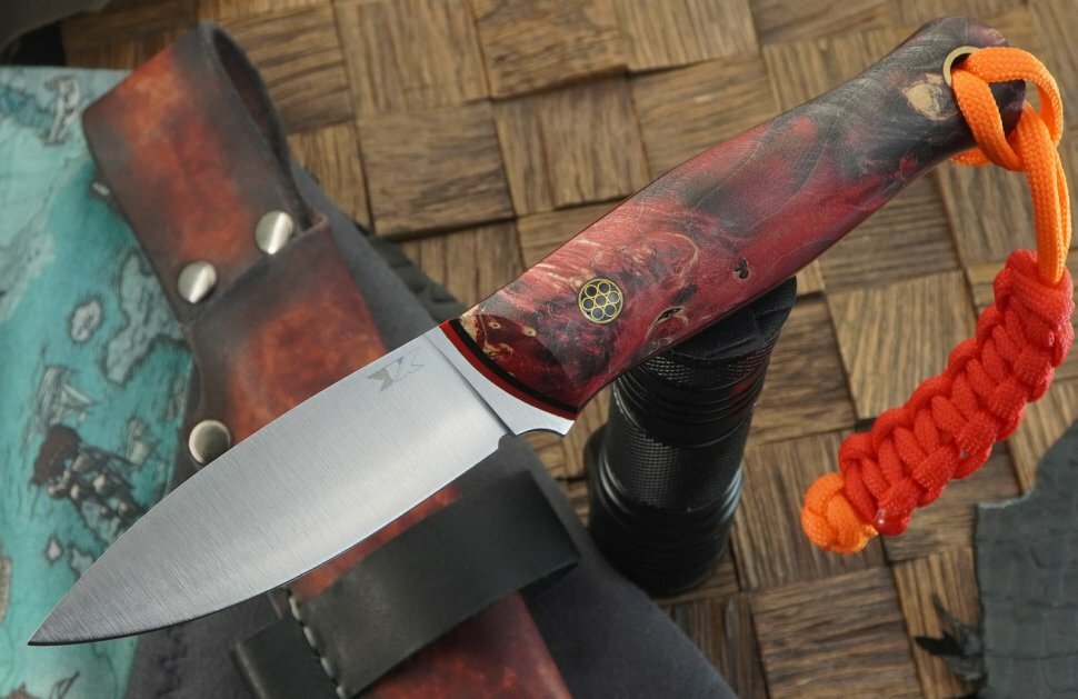 Семь Ножей Колибри, сталь Bohler N690 cryo, рукоять стабилизированный клен