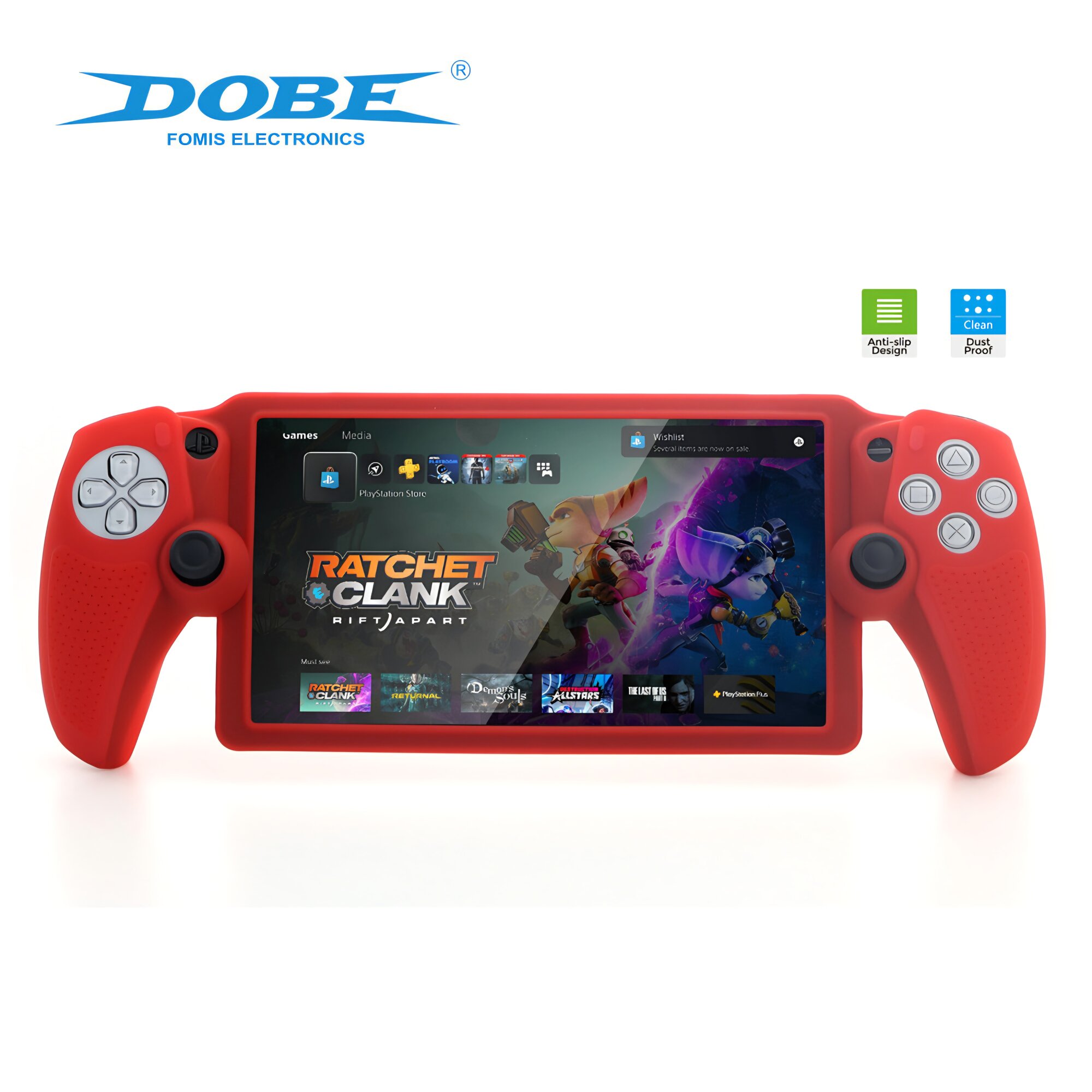 Силиконовый чехол для PlayStation Portal PS5 (Dobe TP5-3586R) красный
