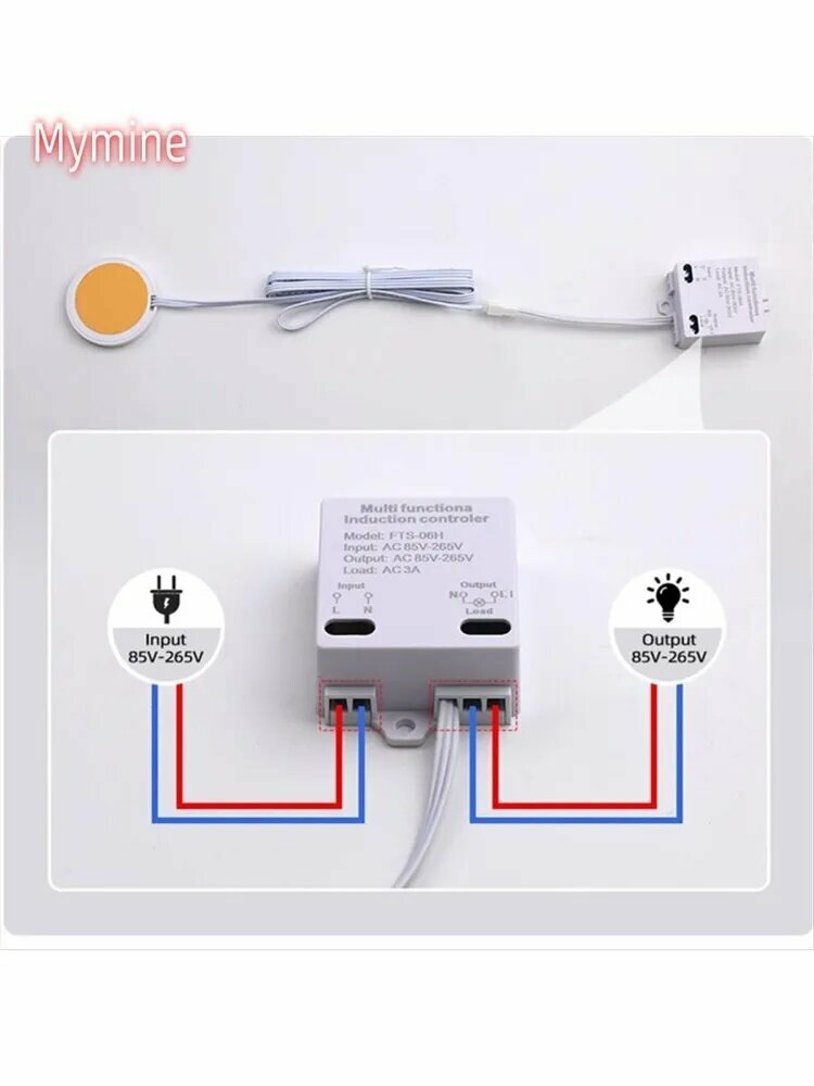 (I P O C) Сенсорный Выключатель LED 85V-265V AC, Для Скрытой Установки В Шкафу, Может Проникать Древесину Толщиной 40 Мм.