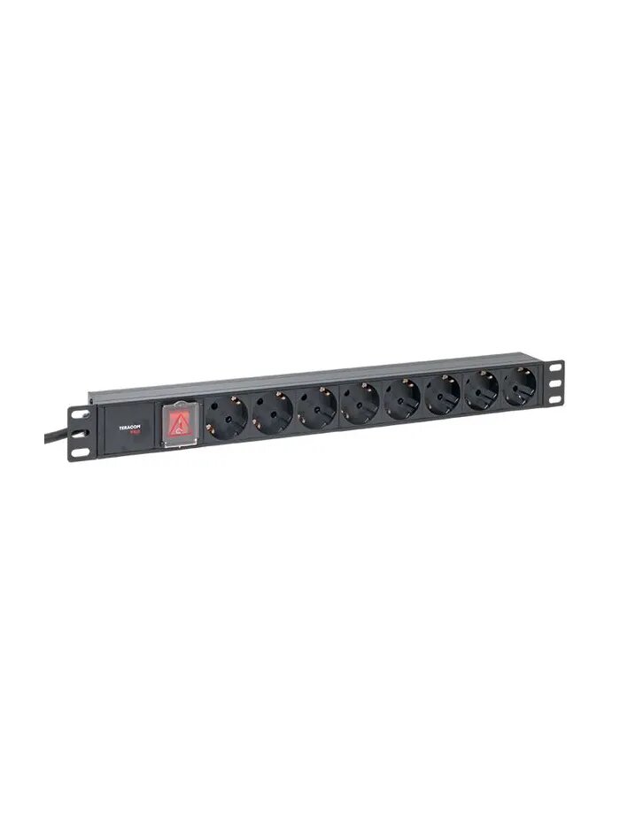 Блок розеток EKF TRP-HPD-LS-16A-8SH-2MSH 8 розеток, Алюминий, Черный