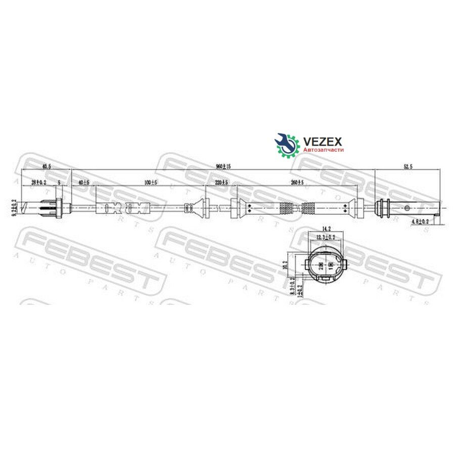 FEBEST 19606-004 датчик ABS передний 19606-004