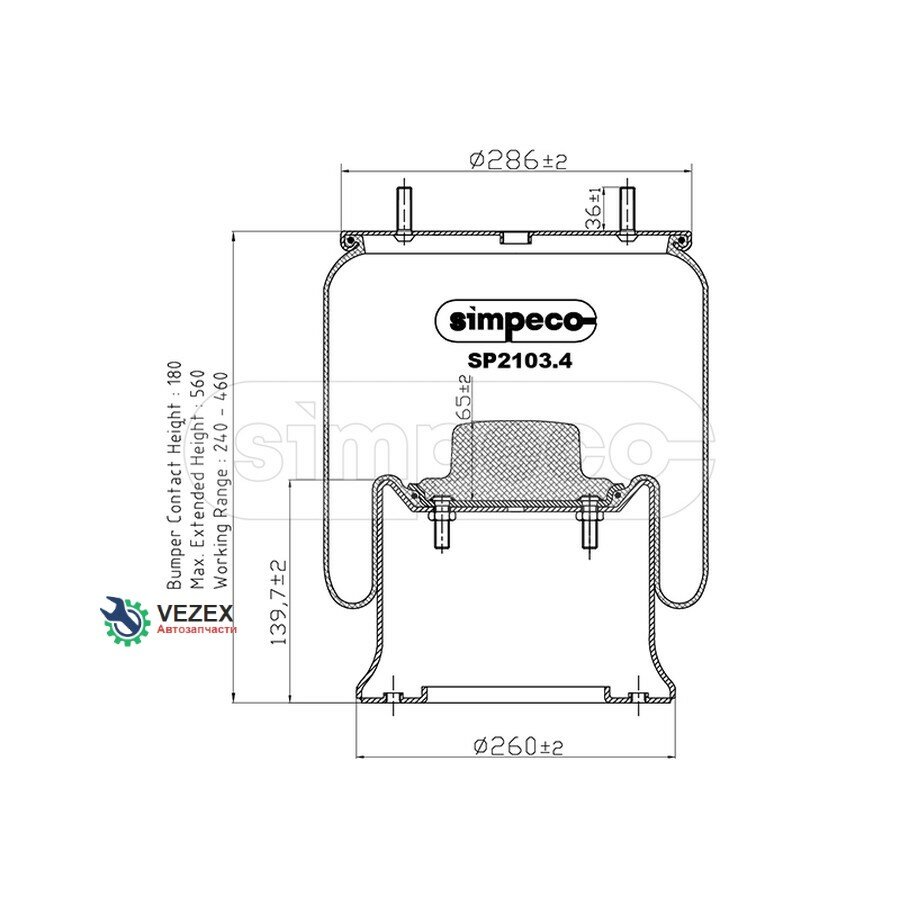 SIMPECO SP2103.4014 Подушка пневматическая