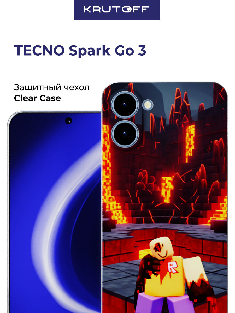 Чехол-накладка Krutoff Clear Case Roblox-Форсакен Джон Доу (Forsaken John Doe) для TECNO Spark Go 3