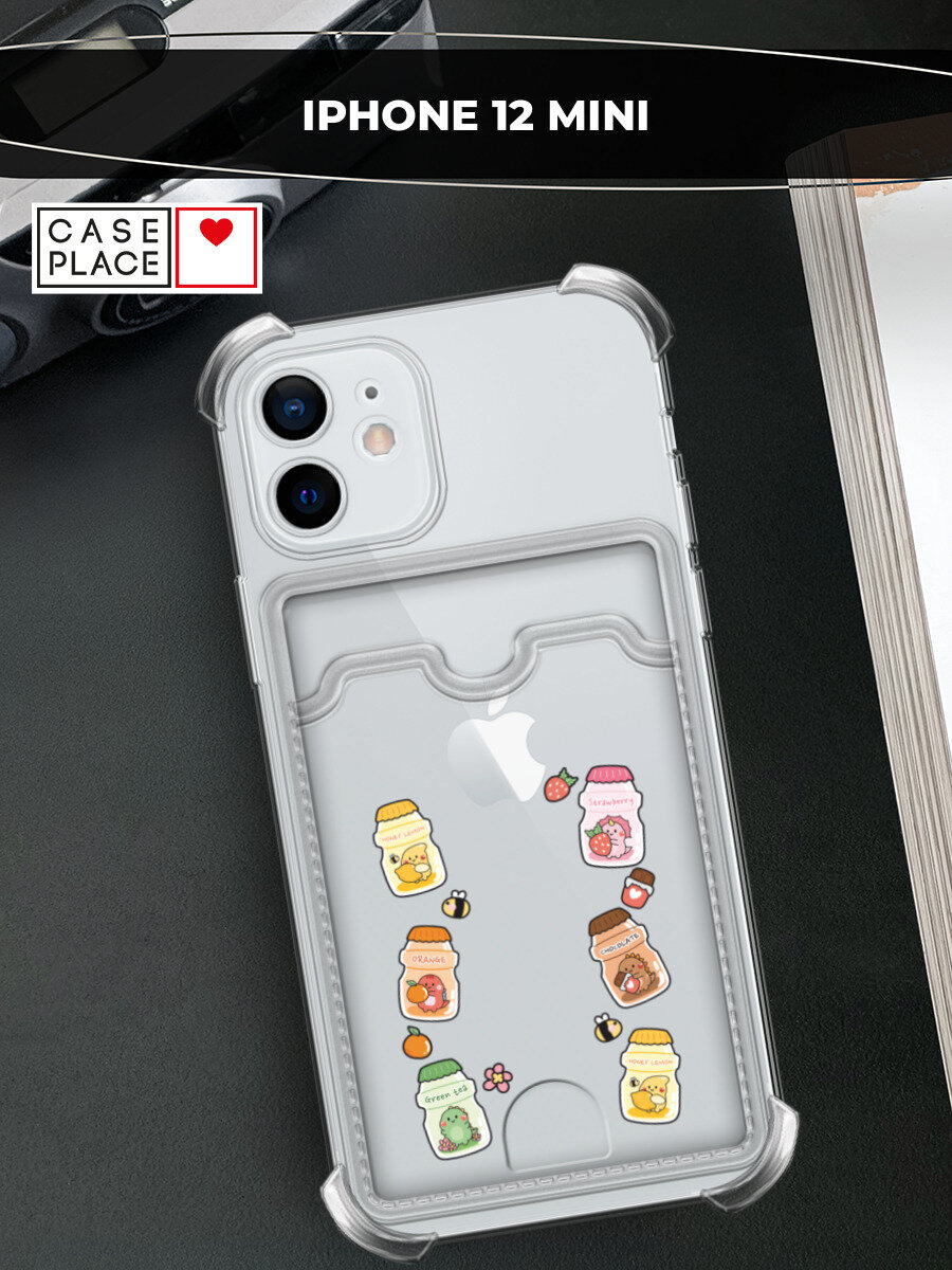 Чехол на Apple iPhone 12 mini (Айфон 12 Мини) с картой и принтом Cute sweets