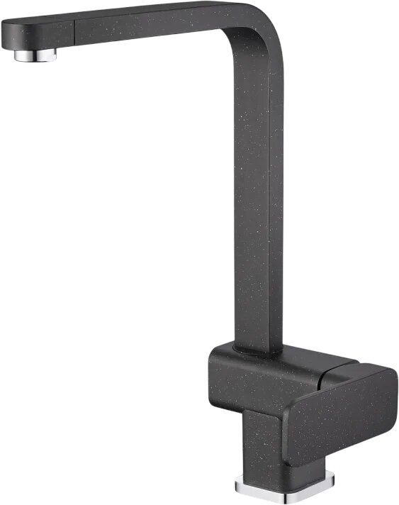 Смеситель для кухни Emar Quartz 3014 с поворотным изливом, черный, матовый, однорычажный, латунный, с керамическим картриджем