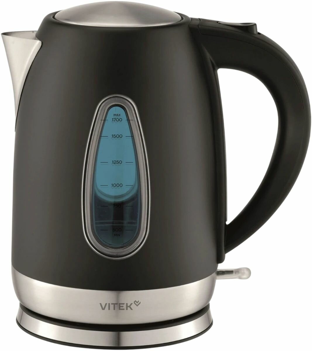 Чайник электрический Vitek VT-WK1065 1.7л. 2000Вт черный/серебристый корпус: металл
