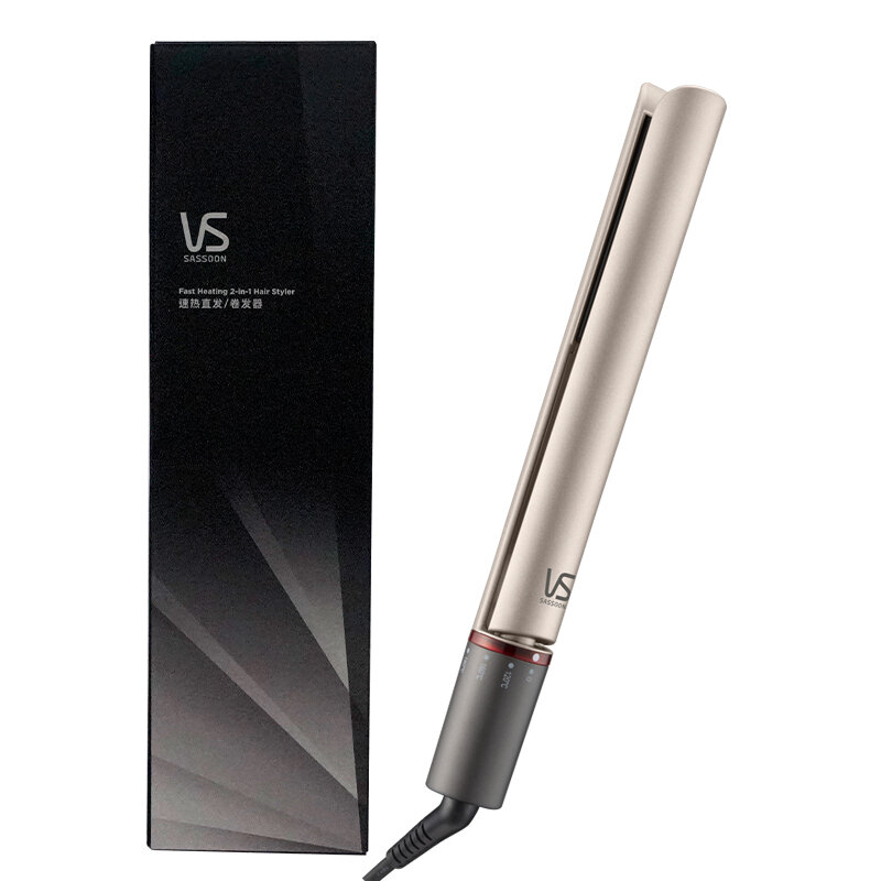 Выпрямитель для волос унисекс Vidal Sassoon 2-в-1, плойка для завивки и выпрямления, большой диаметр