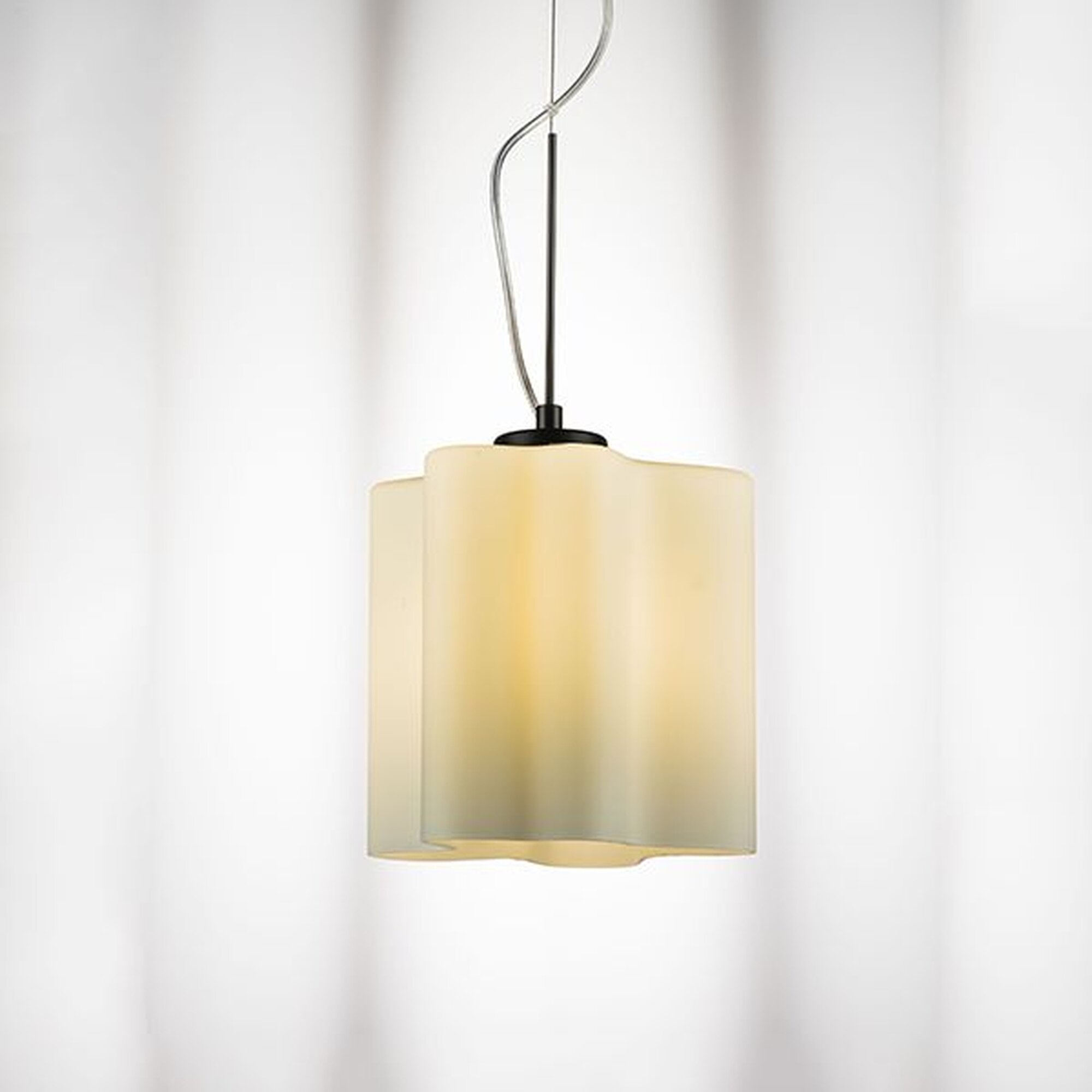Люстра подвесная Lightstar NUBI 802117, 1 лампочка E27, черный матовый метал, белый цвет