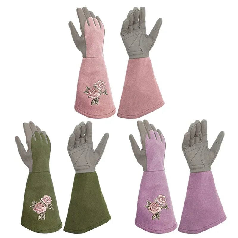 Розовые садовые перчатки Oxford, размер S, с принтом