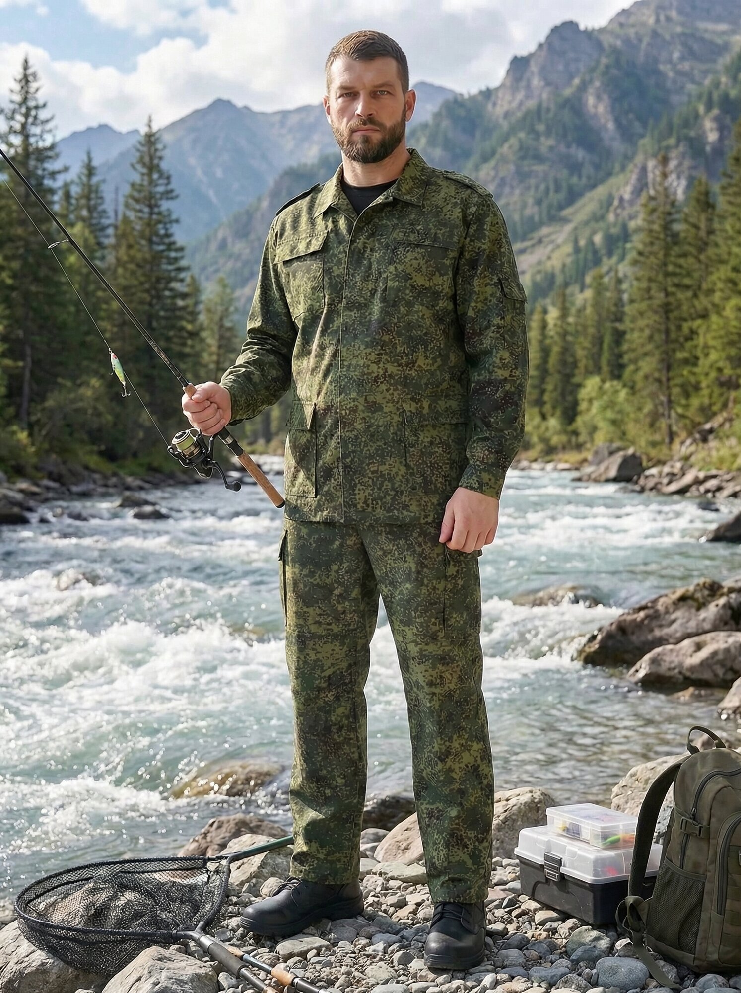 Костюм камуфляж Военно-Полевой, Компания БВР, цв. Цифра зеленая_ 48-170-176