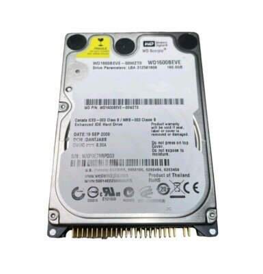 Жесткий диск WD, 2.5", IDE, 160gb