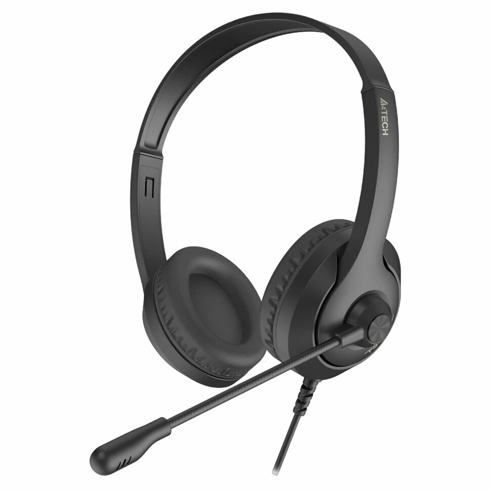 Наушники с микрофоном (гарнитура) A4TECH Fstyler FH100i, проводные, 1,8 м, USB, черные, 1774499, 514292