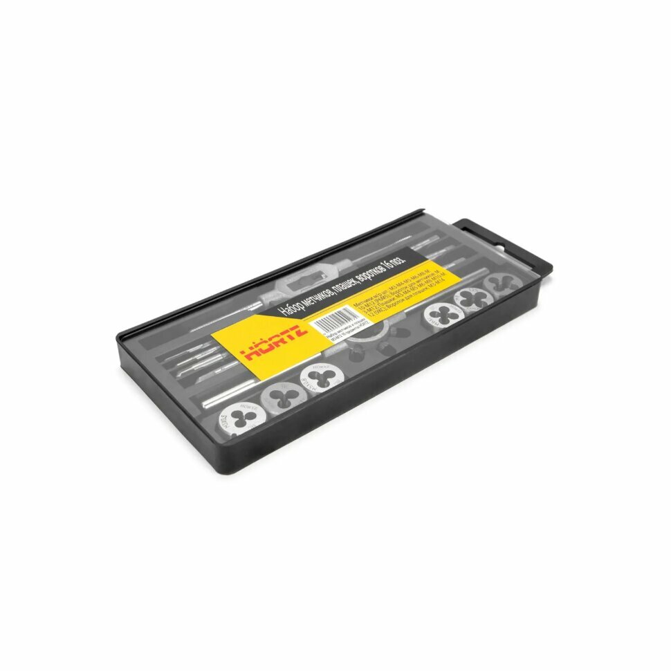 Набор метчиков и плашек М3-М12 16 предметов HORTZ (925527), 1506460