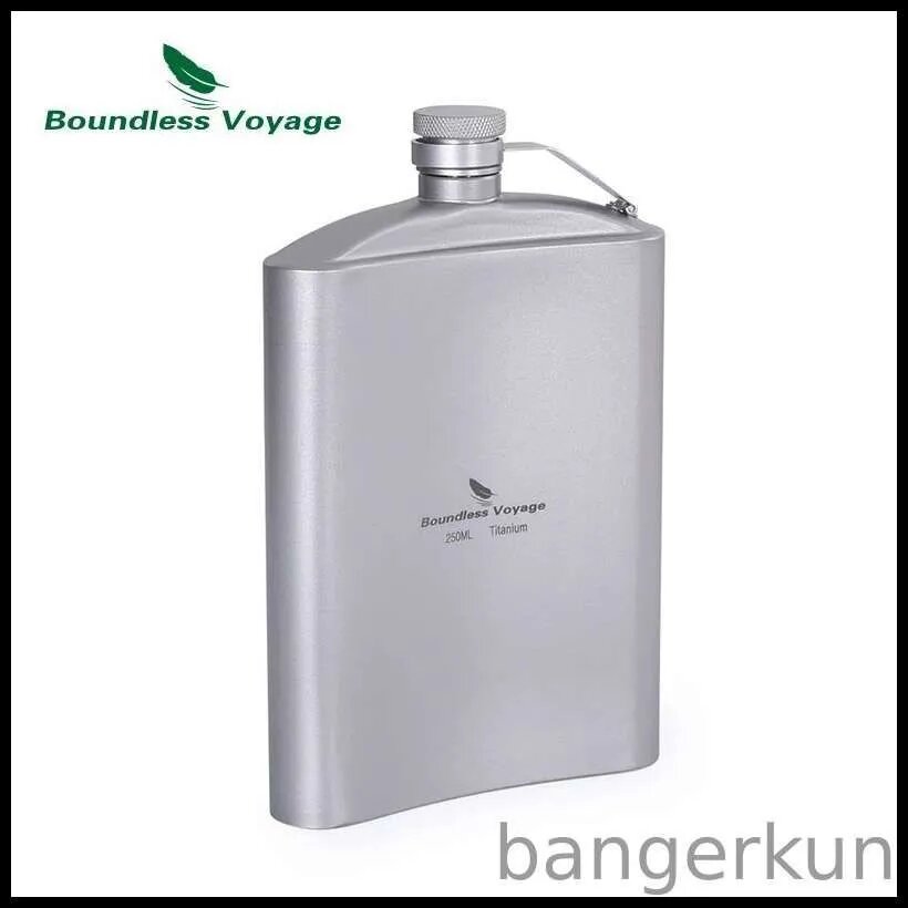 Boundless Voyage Фляга Титановая 250 Мл, Чистый Ti, 90 Г, 95x130 Мм