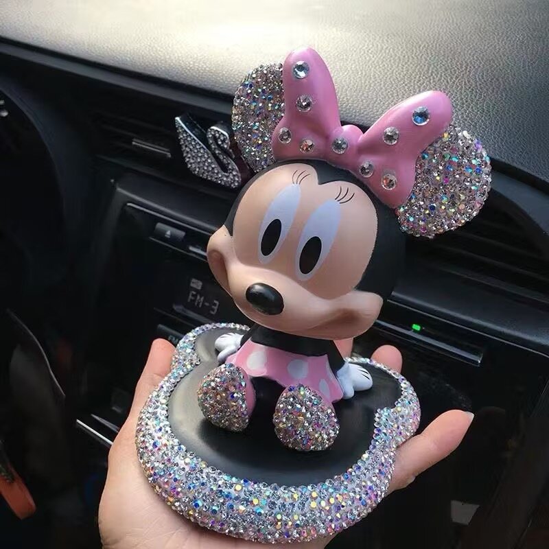 Disney Микки Минни, качающаяся голова（Розовая Минни, автомобильная фигурка）