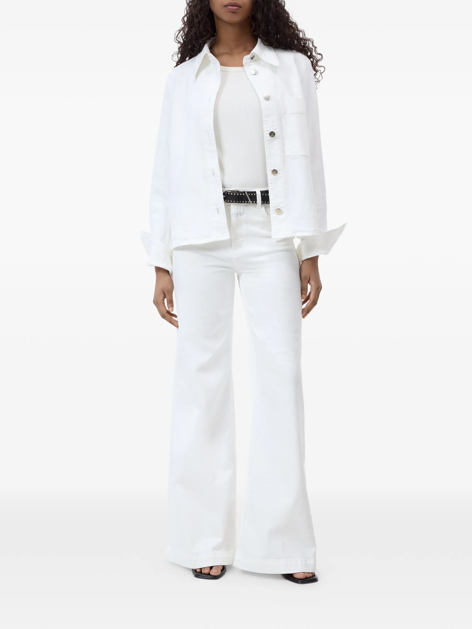 Куртка Closed Button-down chest-pocket jacket, размер 8, бежевый/белый — фото 1