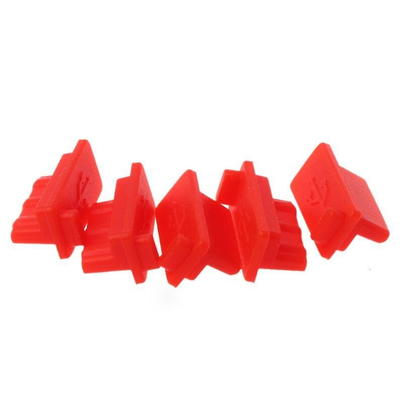 Заглушки USB-разъёмов (5 шт.), красный