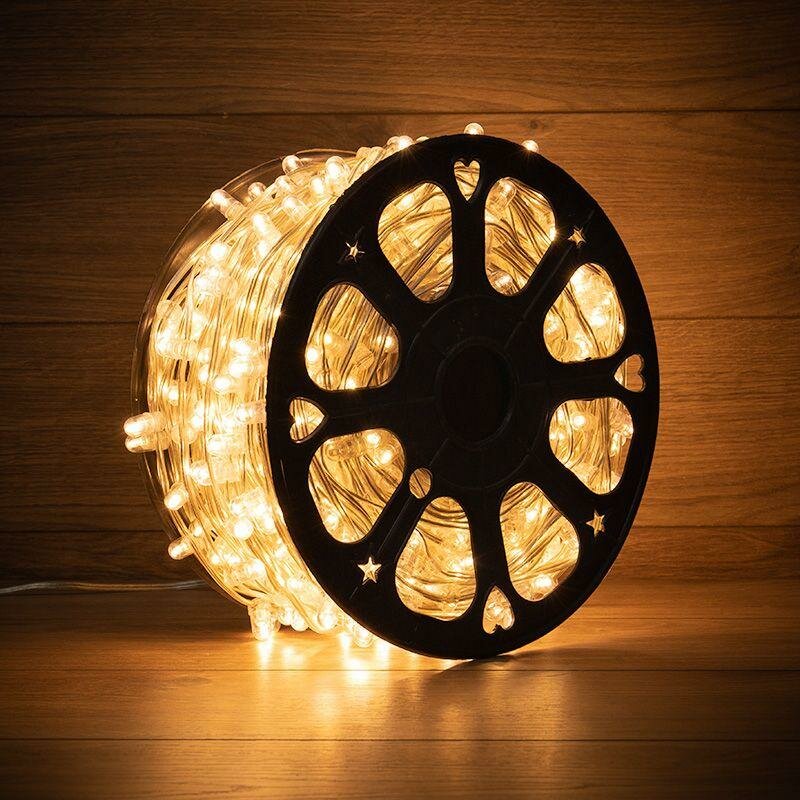 Гирлянда светодиодная "LED ClipLight" шаг 15см 665LED тепл. бел. 80Вт 12В IP65 провод ПВХ прозр. (уп.100м) Neon-Night 325-156