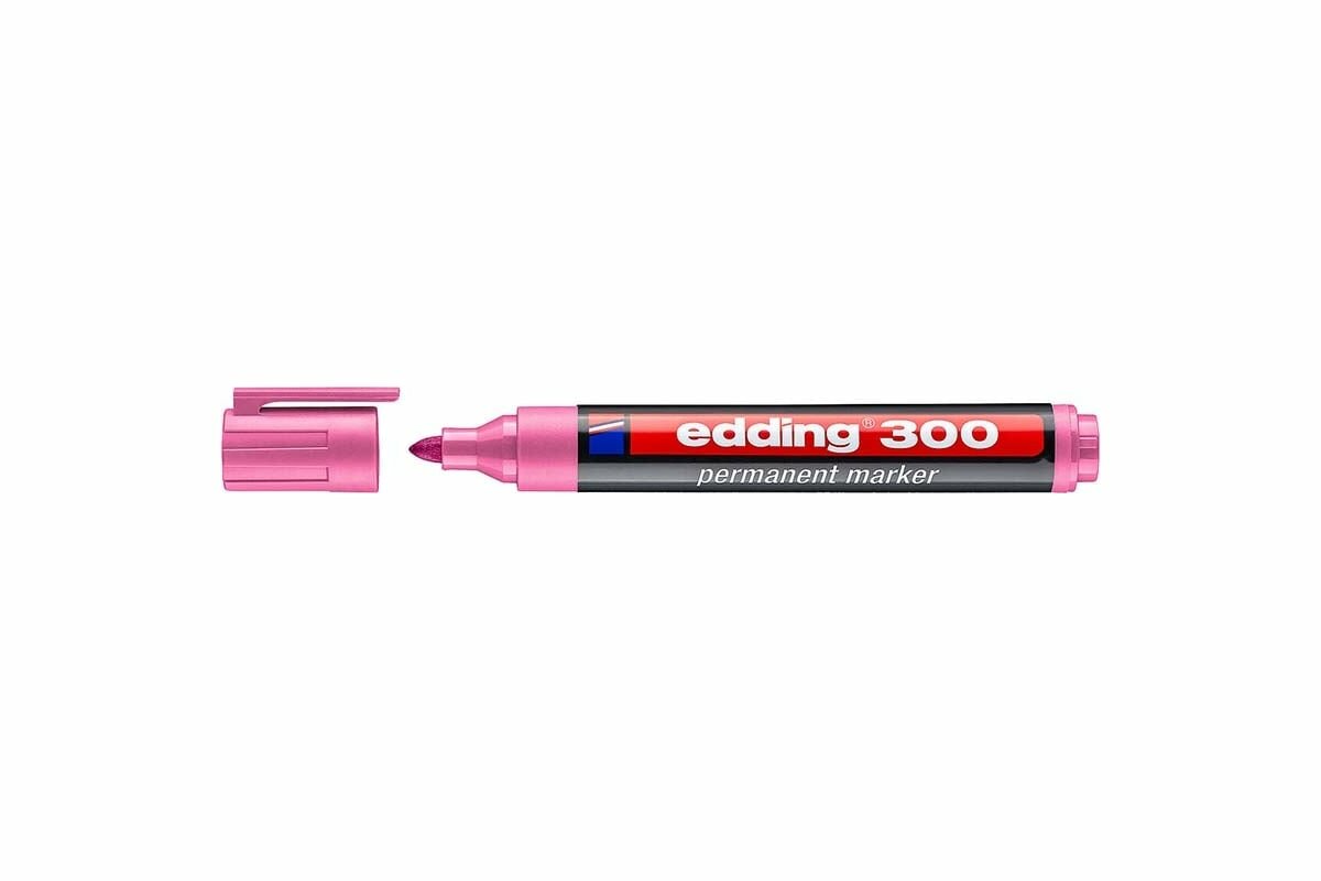 Перманентный маркер Edding E-300 розовый, круглый наконечник 1,5-3 мм {E-300#9}