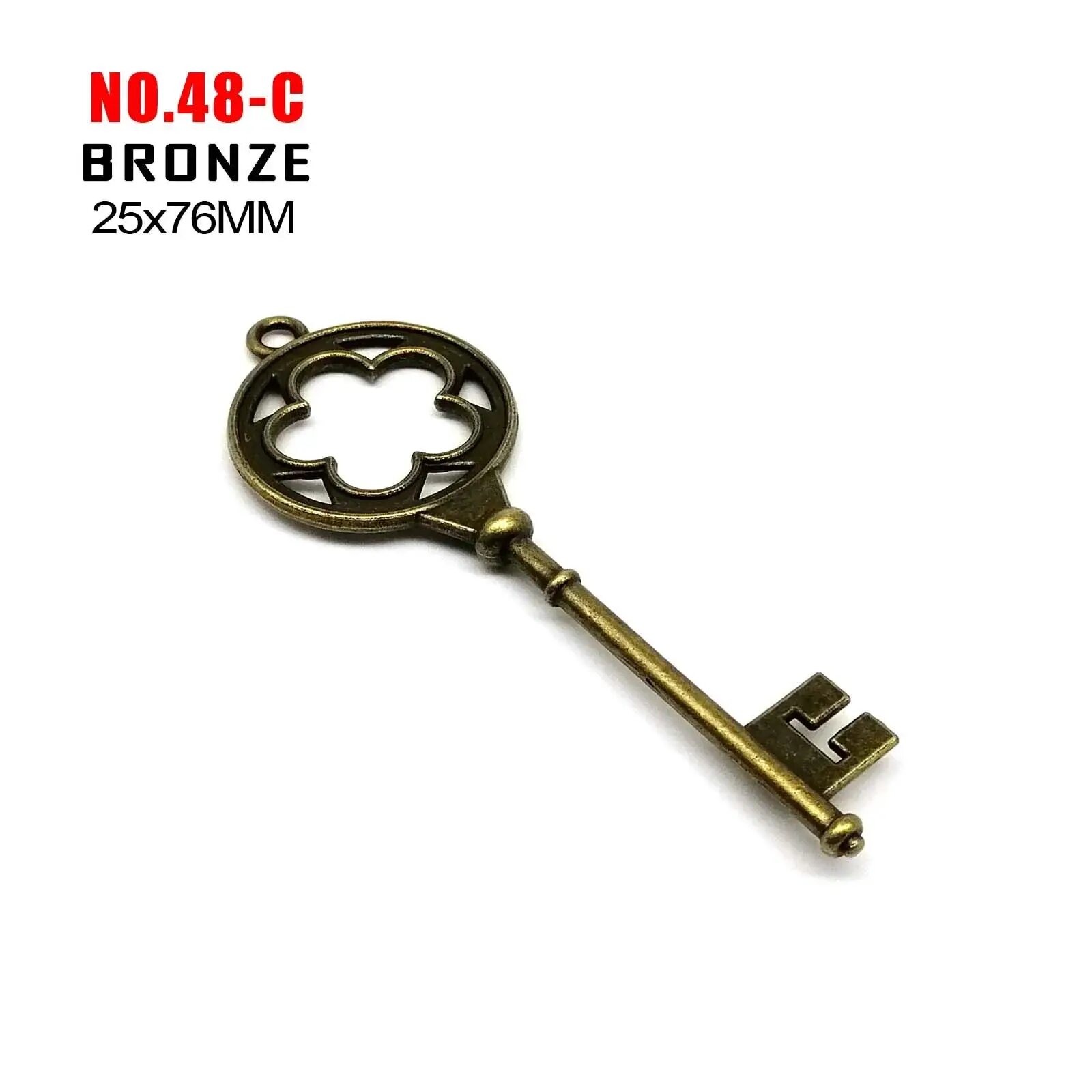 5 шт. Подвески-ключи бронзовые No.48-C 25x76мм