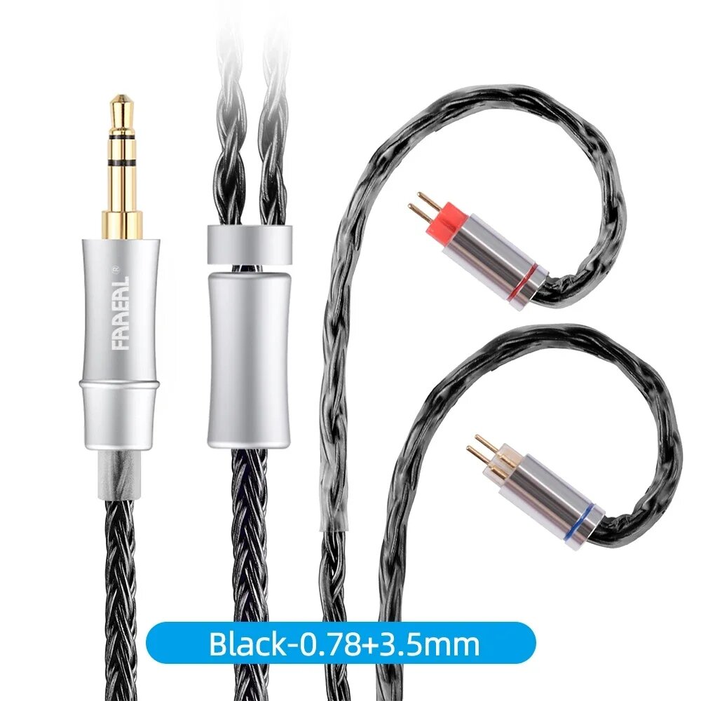 Кабель для наушников FAAEAL Black 0.78mm 3.5mm