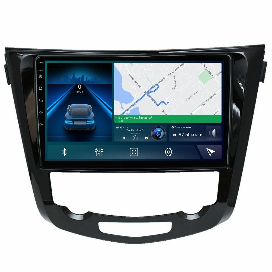 Магнитола CRS-300 Ниссан Кашкай J11 и X-Trail T32 2014-2021 Nissan Qashqai J11 Без кругового обзора с Android 13, 4/32Gb память, 8 ядерный процессор, Carplay, DSP, 4G модем (Sim)