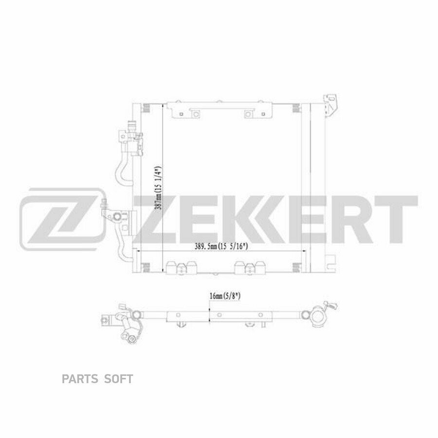 ZEKKERT MK-3107 Радиатор кондиционера Hyundai Grandeur V 11- Kia Optima III 12-