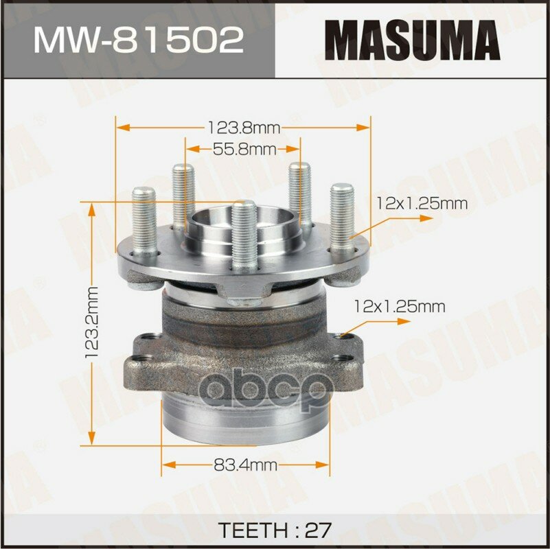 Ступица зад. с ABS FORESTER, S13 28473FJ000 Masuma арт. MW-81502